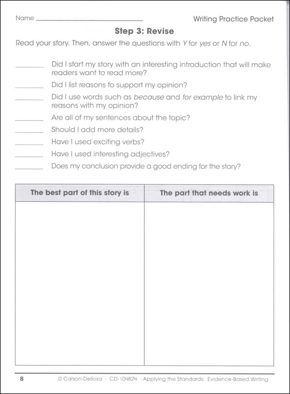 Applying The Standards Evidence Based Writing Grade 1 Carson applying-the-standards-evidence-based-writing-grade-1-carson