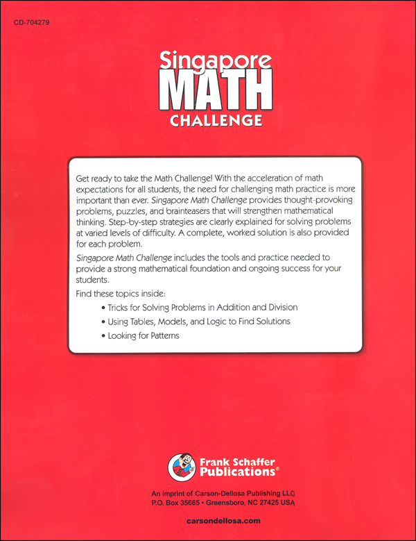 Singapore Math Challenge Grade 2 Frank Schaffer Publications Singapore Math Challenge Grade 2 Frank Schaffer Publications