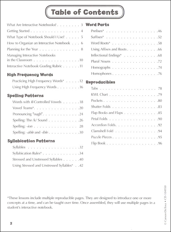 Interactive Notebooks: Word Study - Grade 4 | Carson-Dellosa ...