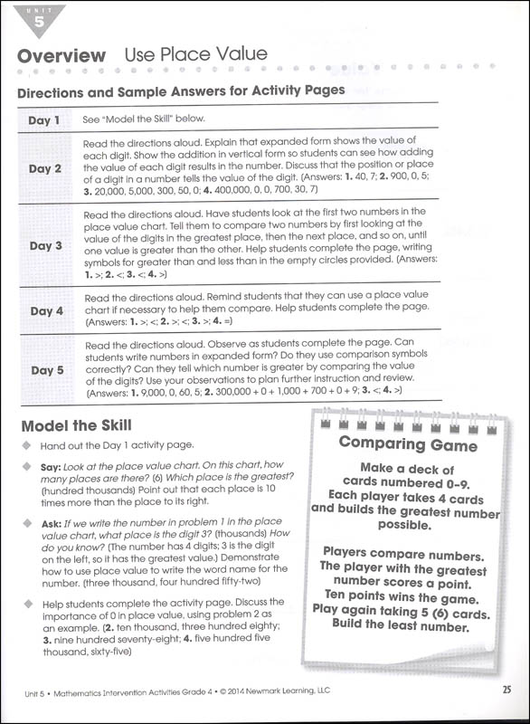 Mathematics Intervention Activities Grade 4 | Newmark Learning ... Mathematics Intervention Activities Grade 4 | Newmark Learning ...
