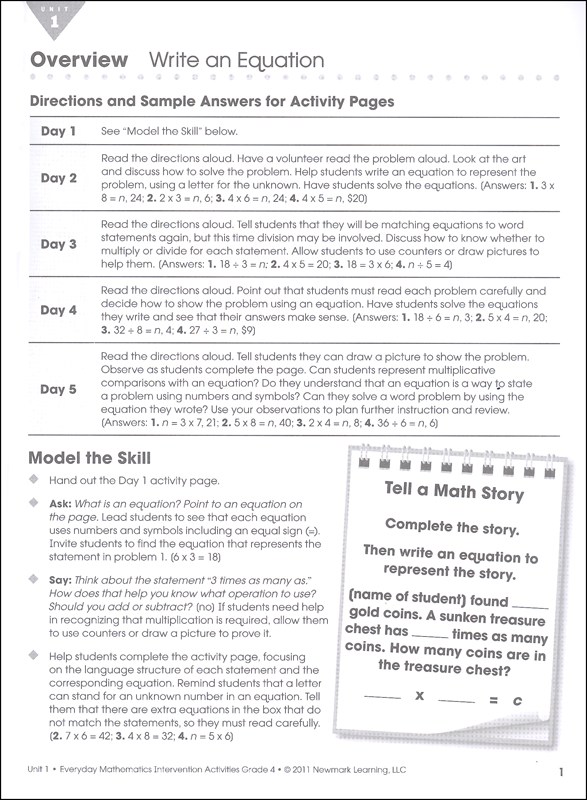 Mathematics Intervention Activities Grade 4 | Newmark Learning ...