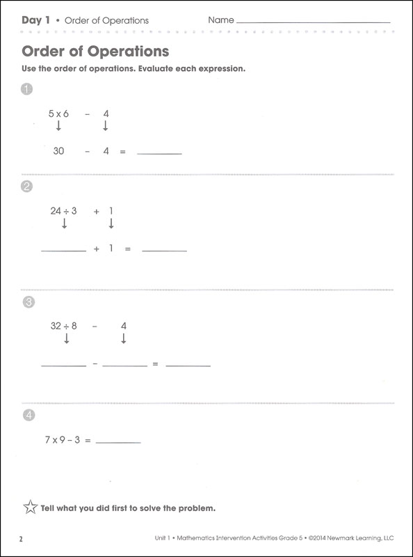 Mathematics Intervention Activities Grade 5 Newmark Learning
