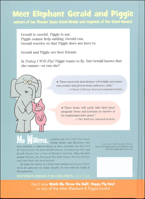 Today I Will Fly! (Elephant and Piggie Book) | Disney Press | 9781423102953