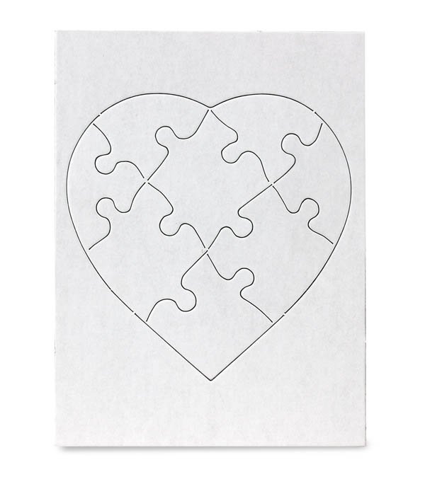 Blank Heart Shaped Puzzles With Envelopes 6 X 8 8 Puzzles Hygloss