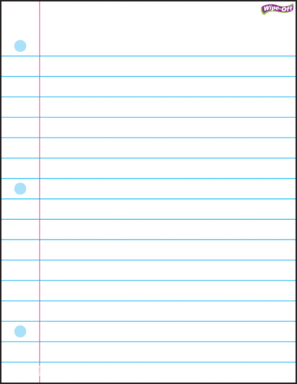 Notebook Paper Wipe Off Chart Trend Enterprises