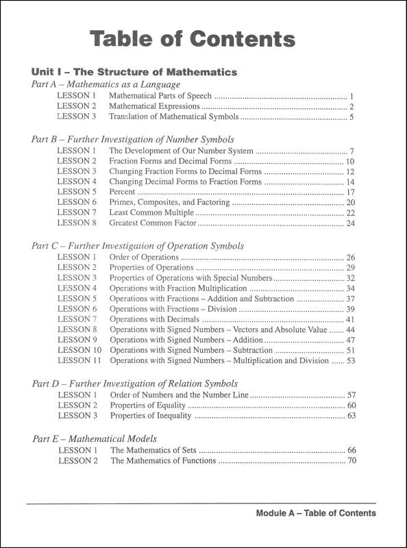 Algebra Module A WorkText | VideoText Interactive | 9781887891387