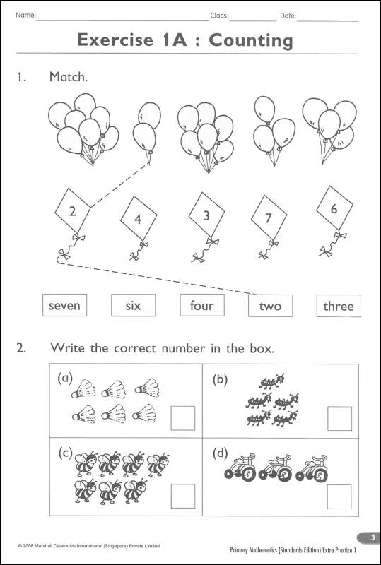 Extra Practice for Primary Math 1 Standards Edition | Marshall ...
