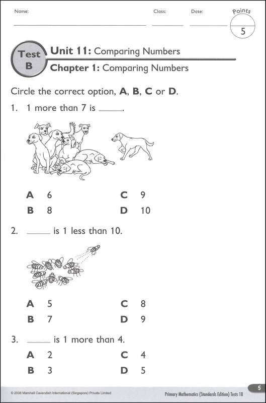 Primary Mathematics Tests 1B Standards Edition | Marshall Cavendish ...