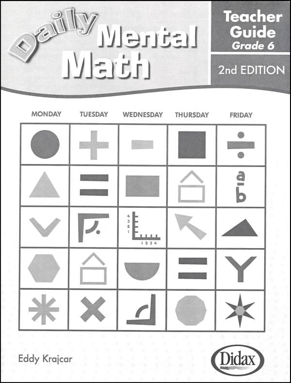 Daily Mental Math Answer Key Grade 6 Didax 9781583243015 Daily Mental Math Answer Key Grade 6 Didax 9781583243015