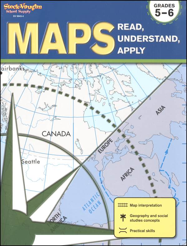 Maps: Read, Understand, Apply Grades 5-6 | Steck-Vaughn | 9781419099434