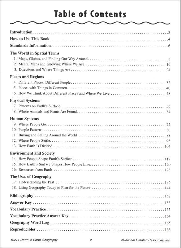 Down to Earth Geography - Grade 1 | Teacher Created Resources ...