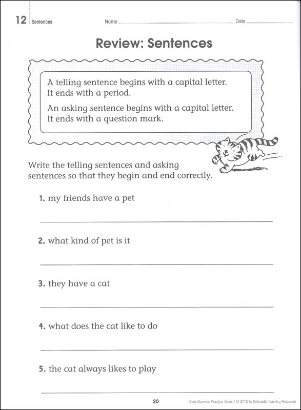 Great Grammar Practice Grade 1 Scholastic Professional Book Divisn