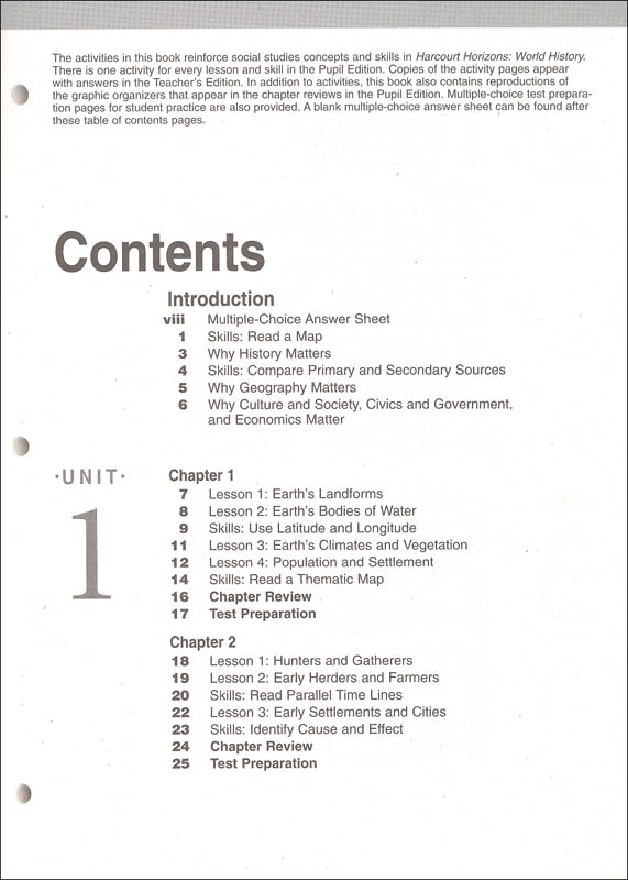 Harcourt Horizons Grade 6 World History Homeschool Package With Parent ...