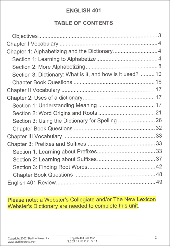 English 4th Grade Set | Starline Press