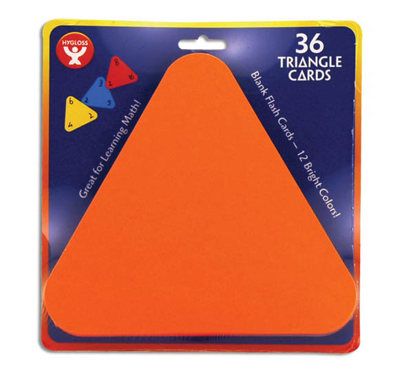 Triangle Blank FlashCards 5.5" Assorted Colors package of 36 | Hygloss ...