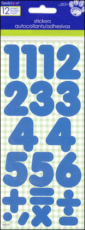 Number Stickers: Basic Blue 1" | Sandylion