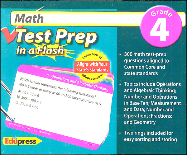 Math Test Prep in a Flash - Grade 4 | Edupress