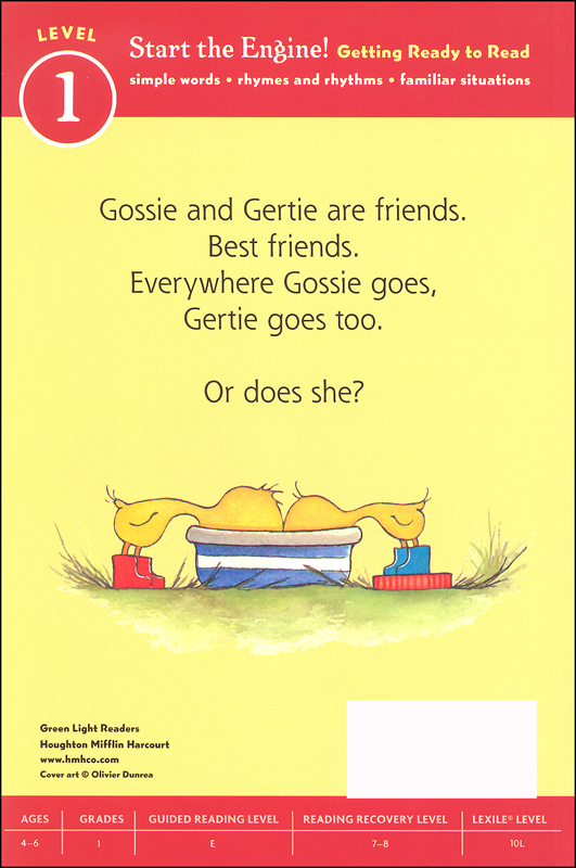 Gossie and Gertie Level 1 (Green Light Reader) | Houghton Mifflin ...