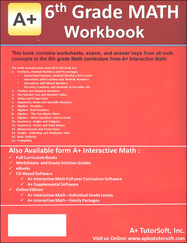 A+ Interactive Math 6th Grade Full Curriculum Textbook & Workbook ...