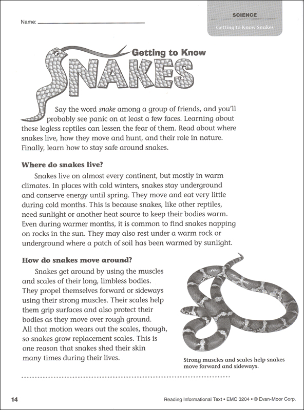 Reading Informational Text Common Core Lessons Grade 4 Evan Moor 