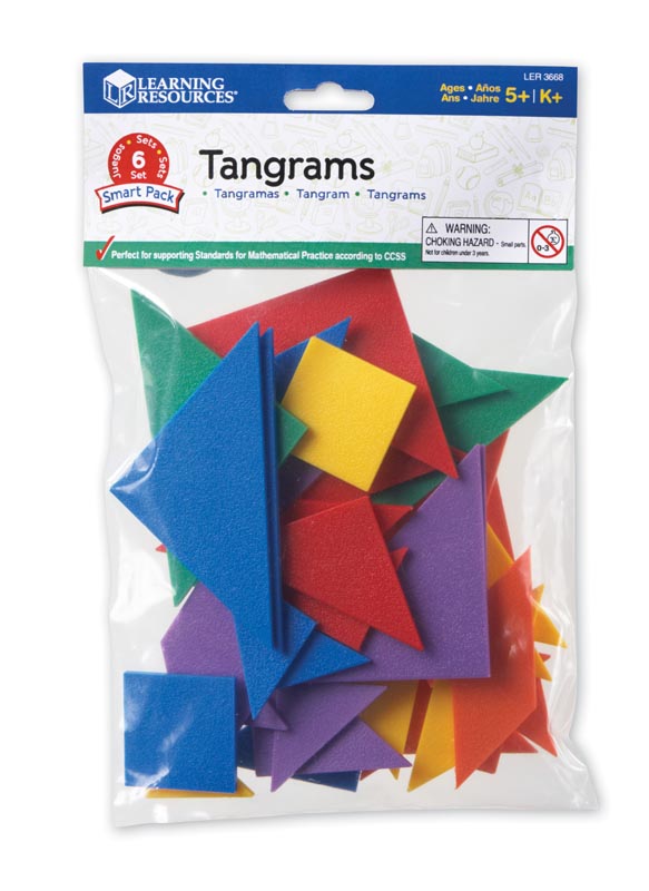 Smart Pack Tangrams Set of 42 (6 Sets of 7-Piece Tangrams with Activity ...