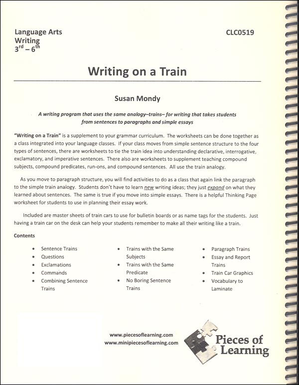 "Writing" on a Train | Pieces of Learning | 9781937113940