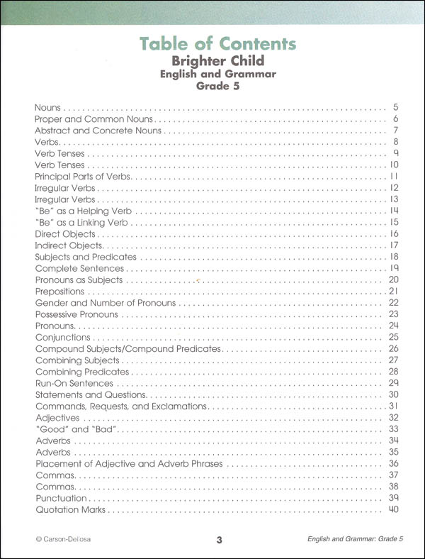 English & Grammar Grade 5 Workbook (Brighter Child) | Brighter Child ...