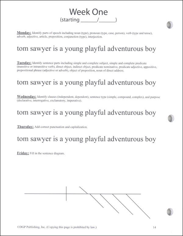 Daily Grammar Practice Student Workbook Grade 6 DGP Publishing