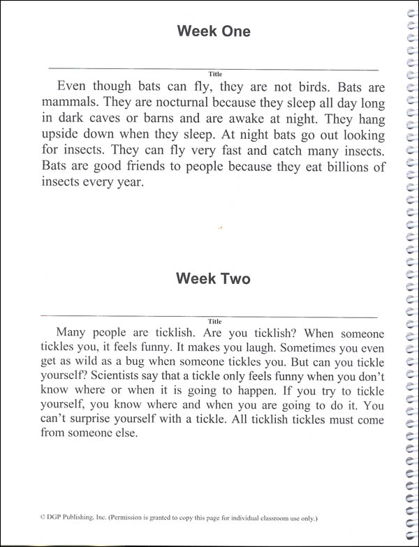 Daily Reading Practice Teacher Guide Grade 2 DGP Publishing Daily Reading Practice Teacher Guide Grade 2 DGP Publishing
