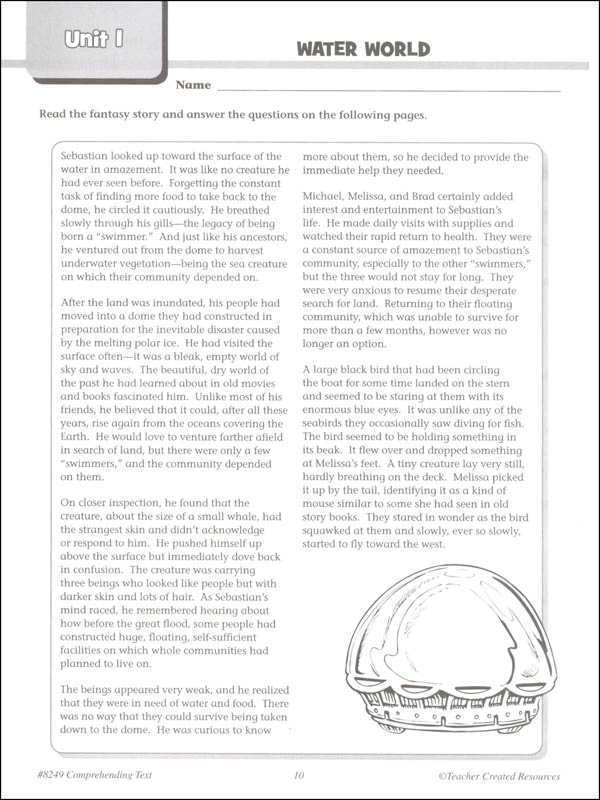 Comprehending Text Grade 6 Teacher Created Resources 9781420682496