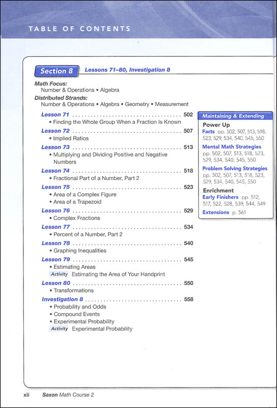 Saxon Math Course 2 Student Edition Saxon Publishers 9781591418351