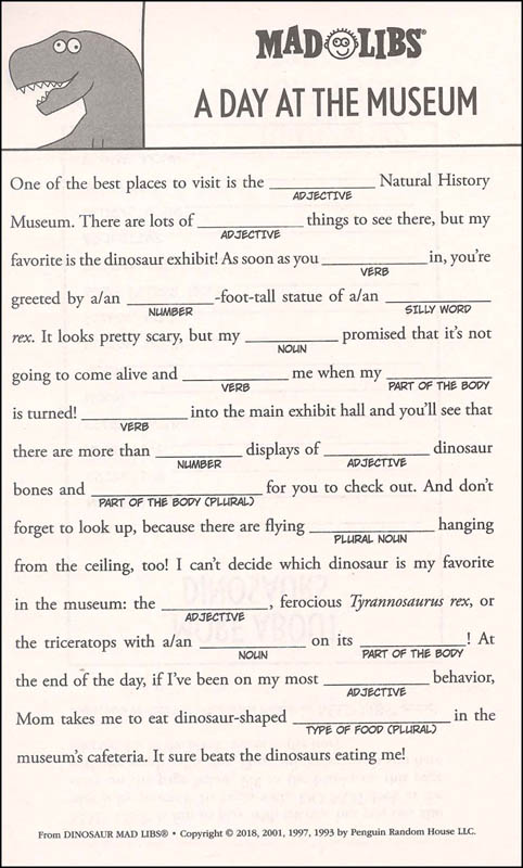 Dinosaur Mad Libs | Penguin Young Readers | 9780843179002