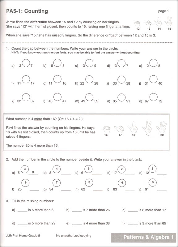 Jump At Home Grade 6 Worksheets For The Jump Math Program House Of