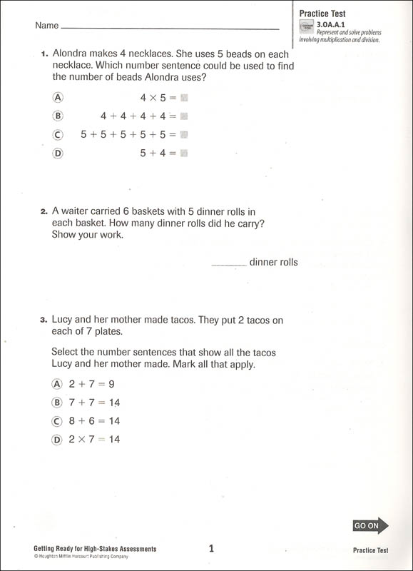 Go Math Getting Ready For High Stakes Assessments Student Edition 