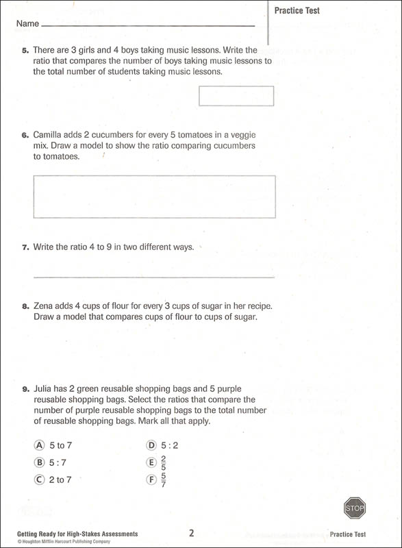 Go Math! Getting Ready for High Stakes Assessments Student Edition Grade 6 | Houghton Mifflin ...