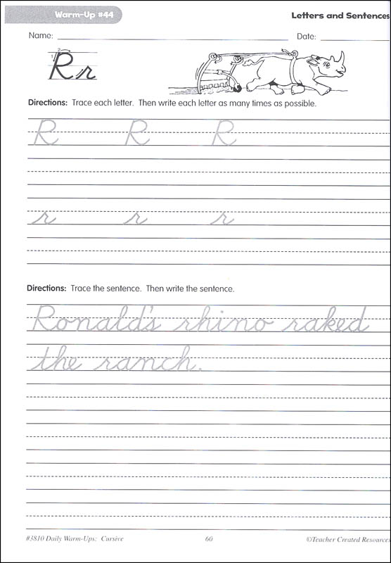 Daily Warm-Ups: Cursive Practice | Teacher Created Resources ...