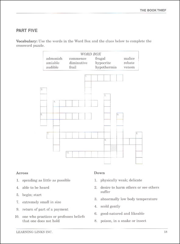 Book Thief Novel-Ties Study Guide | Learning Links | 9780767542777 Book Thief Novel-Ties Study Guide | Learning Links | 9780767542777