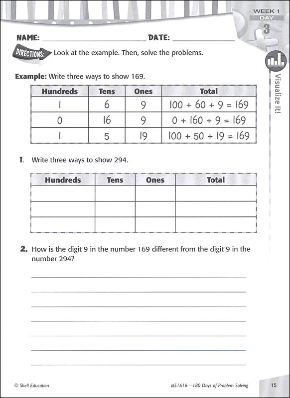 180 Days of Problem Solving for Fourth Grade | Shell Education ...