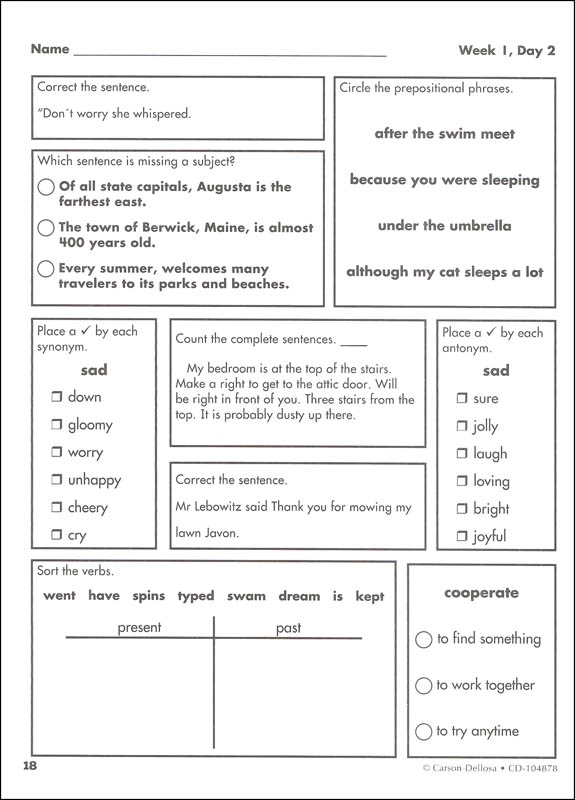 Language Arts Weekly Practice Grade 4 Carson Dellosa 9781483827926 Language Arts Weekly Practice Grade 4 Carson Dellosa 9781483827926