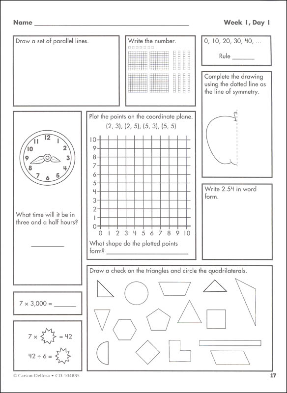 Math Weekly Practice: Grade 5 | Carson-Dellosa | 9781483827995