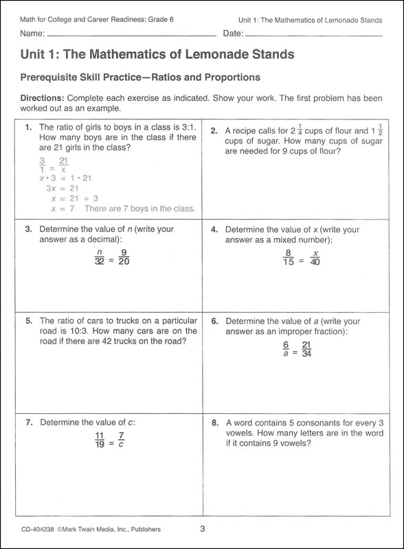 Math For College And Career Readiness Grade 6 Mark Twain Media Math For College And Career Readiness Grade 6 Mark Twain Media