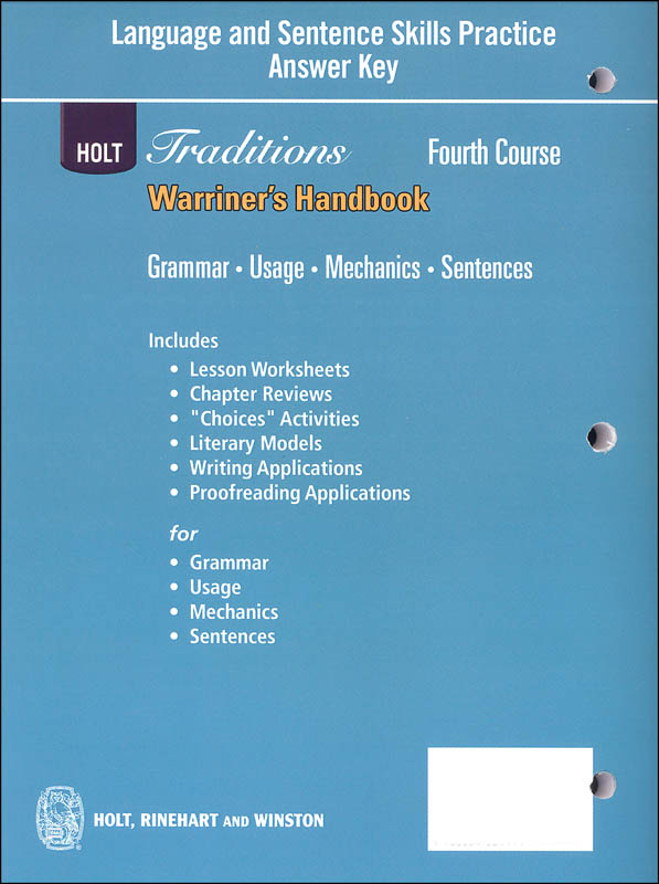 Holt Traditions Warriner s Handbook Language And Sentence Skills holt-traditions-warriner-s-handbook-language-and-sentence-skills