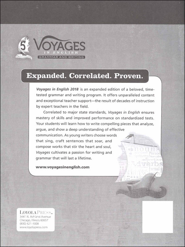 Voyages In English 2018 Grade 5 Assessment Book Loyola University 