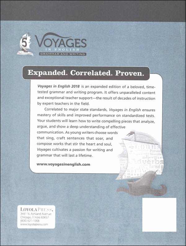 Voyages in English 2018 Grade 5 Practice/Assessment Key | Loyola ...