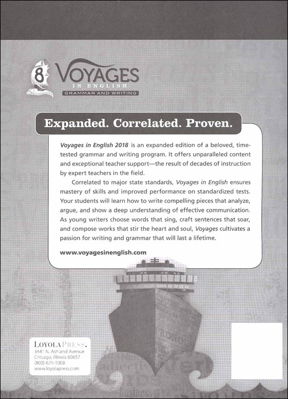 Voyages in English 2018 Grade 8 Assessment Book | Loyola University ...