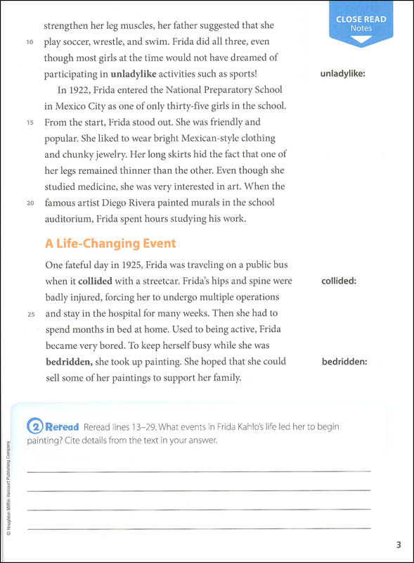 Journeys Close Reader Grade 6 | Houghton Mifflin Harcourt | 9780544869486