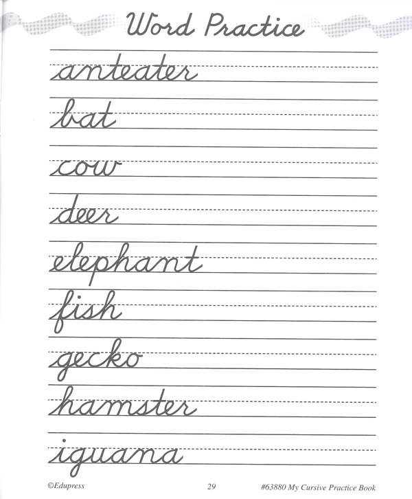 My Cursive Practice Book Edupress 9781420638806