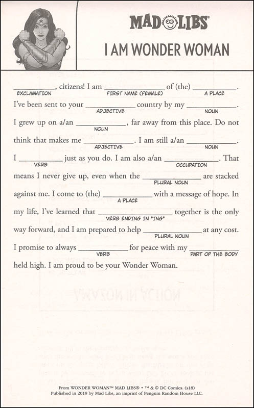 Wonder Woman Mad Libs | Penguin Young Readers | 9781524788148