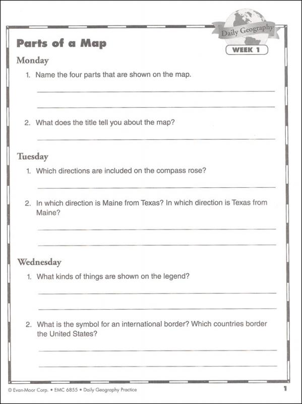 Daily Geography Practice Grade 5 - Individual Student Workbook | Evan ...
