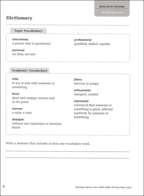 Reading Literary Text Grade 5 - Individual Student Workbook | Evan-Moor ...